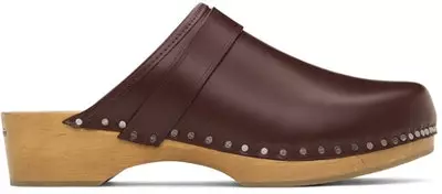 Burgundy Thalie Clogs: immaġni 1