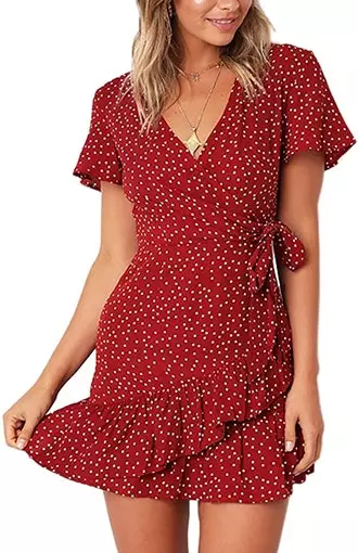 Relipop Short Sleeve Wrap Dress