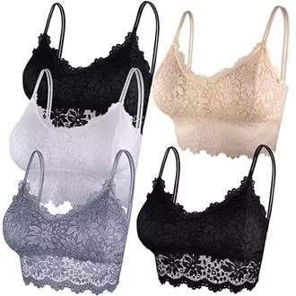 Duufin Padded Lace Bralettes (5 Pack)