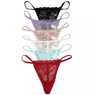 Panan-awon Underwear Lace Thong Panties (6 Pack)