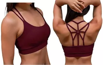 YIANNA Cross-Back Sports Bra