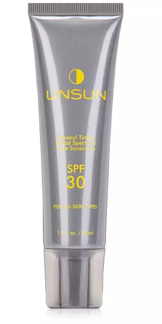 UNSUN Mineralinis tonuotas apsauginis kremas nuo saulės SPF 30 vidutinio/tamsaus