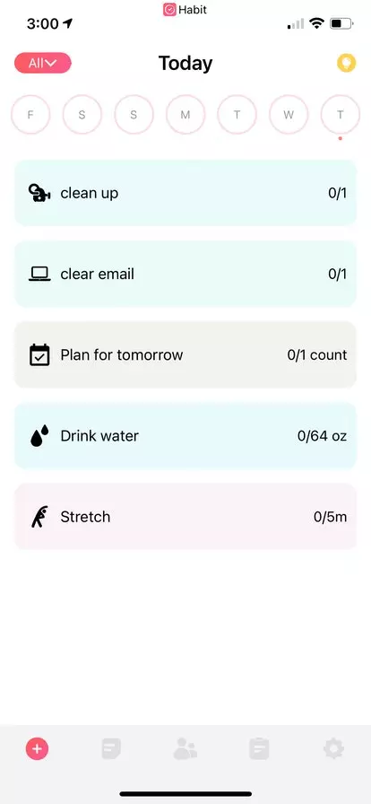 لقطة شاشة لتطبيق الإنتاجية Habit Tracker.