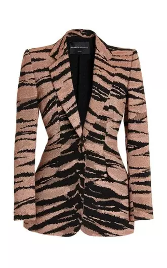 អាវទ្រនាប់ Jacquard Wool-Blend Blazer ដែលមានលំនាំ Tiger