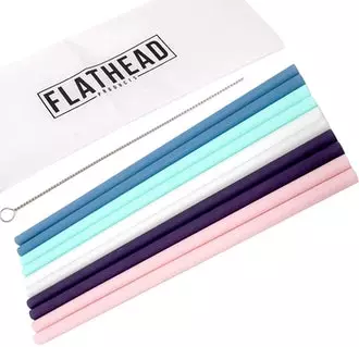 Flathead wiederverwendbare Silikon-Trinkhalme (10er-Pack)