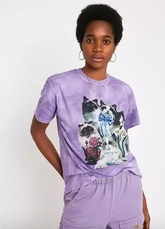 Футболка UO Cat Print Tie Dye