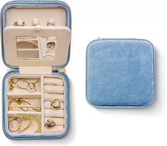 Kebajikan LA Plush Velvet Travel Jewelry Box Organize