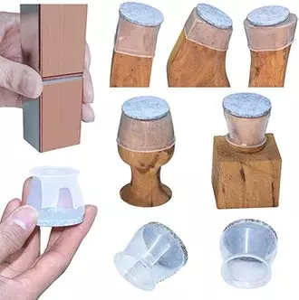 aneaseit - Fundas para patas de silla de silicona suave con fondo de fieltro de 1-1/2 pulgadas