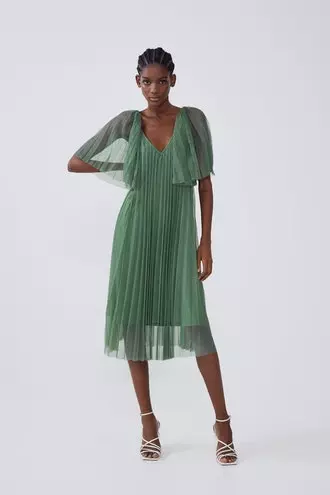 Pleated Tulle Dress