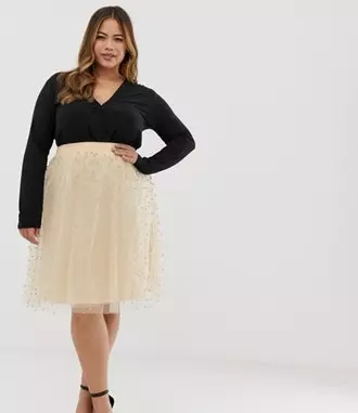 Club L Plus Stud Fa'amatalaga Tulle Skater Skirt