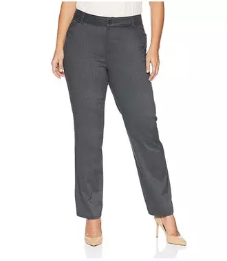 Lee poj niam Plus-Size Relaxed-Fit All-Hnub Ncaj-Leg Pant