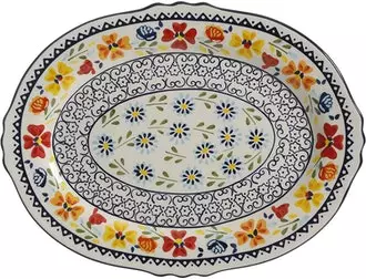 Gibson Elite Luxembourg Handpainted Serving Platter