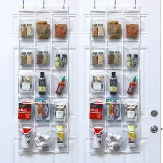 SimpleHouseware Crystal Clear Over The Door Hanging Organizer (2 πακέτο)