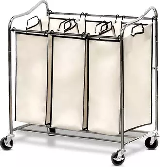 سادي گهريلو سامان Heavy-Duty 3-Bag Laundry Sorter Cart