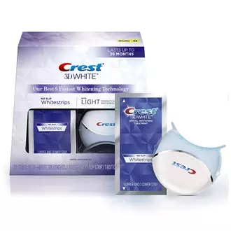 Crest 3D White Whitestrips with Light，牙齿美白条套件，10 片