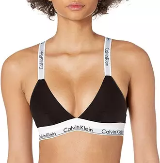 Calvin Klein Cotton tsy misy tsipika Triangle Crossback Bralette