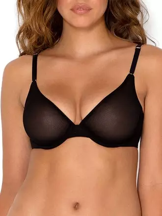 ჭკვიანი და სექსუალური გამჭვირვალე ბადე Demi Underwire Bra