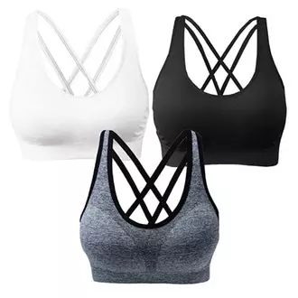 I-AKAMC Medium Support Cross Back Wirefree Sports Bra