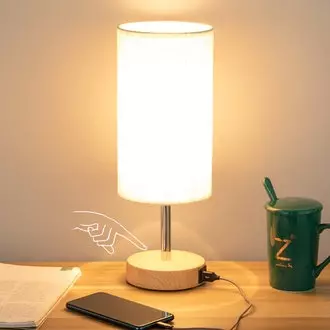 Lampu Samping Tempat Tidur Yarra-Decor dengan Port USB