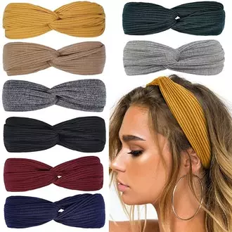 Huachi Twist knotted headbands (8-പാക്ക്)