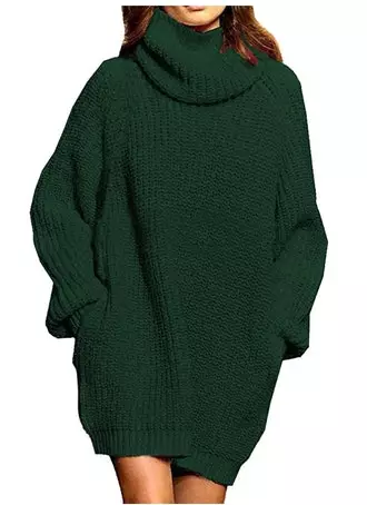 Mofumahali oa Pinki Loose Oversize Turtleneck