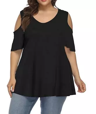 Top tunika přes rameno ALLEGRACE Plus Size