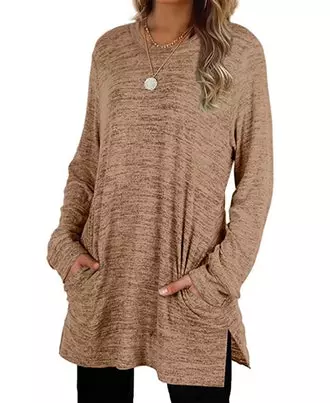 XIEERDUO Oversized Tunic Sab saum toj