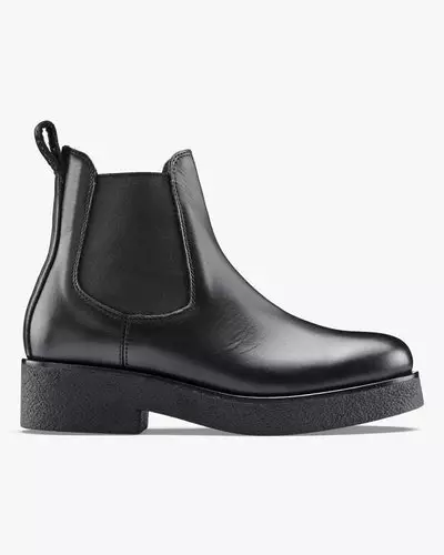 အနက်ရောင် Novara Leather Chelsea Boot- ပုံ ၁