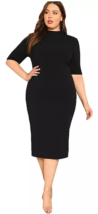 Florins Bodycon Pencil obleka s kratkimi rokavi