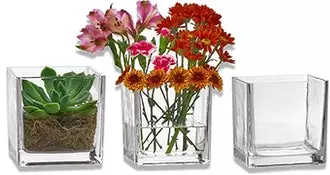 I-PARNOO Glass Square Vases (Iseti yesi-3)