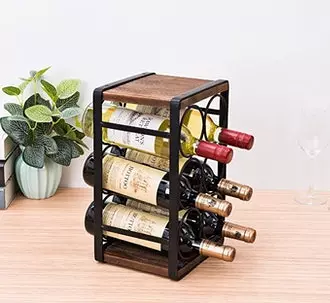 I-Soduku Rustic Wood Countertop Wine Rack