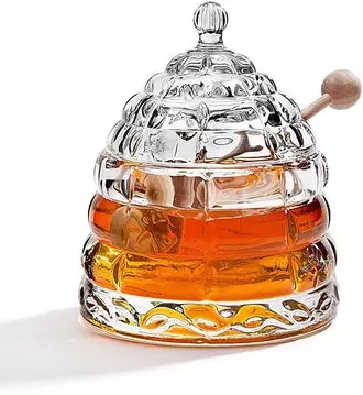 Studio Silversmith Crystal Honey Jar (12 Oz)