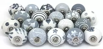 Mga Ceramic Knob nga Gipintalan sa Kamot sa Artncraft (Set sa 6)