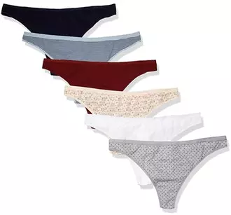 Amazon Essentials Koton Stretch Thong kilòt (6-pake)