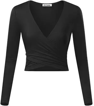 VETIOR Djup V-ringad Wrap Top