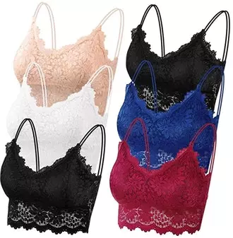 Bralette Renda PAXCOO (6-Pack)