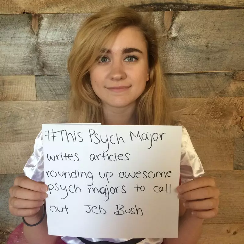 Jurusan Psikologi Ngirim Tweet #ThisPsychMajor Pikeun Ngabales Koméntar Jeb Bush 98705_1